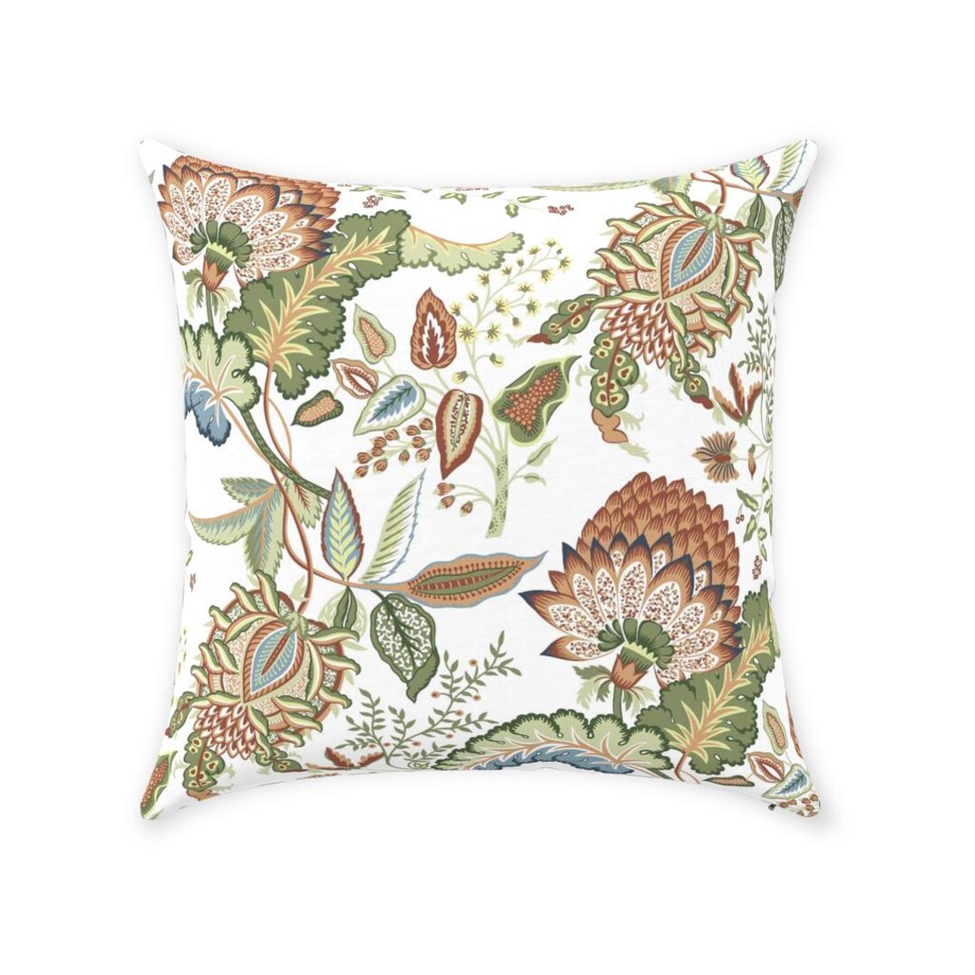 Chintz Pillow Cover | Pure Cotton Twill Print Fabric | Vintage Indian ...