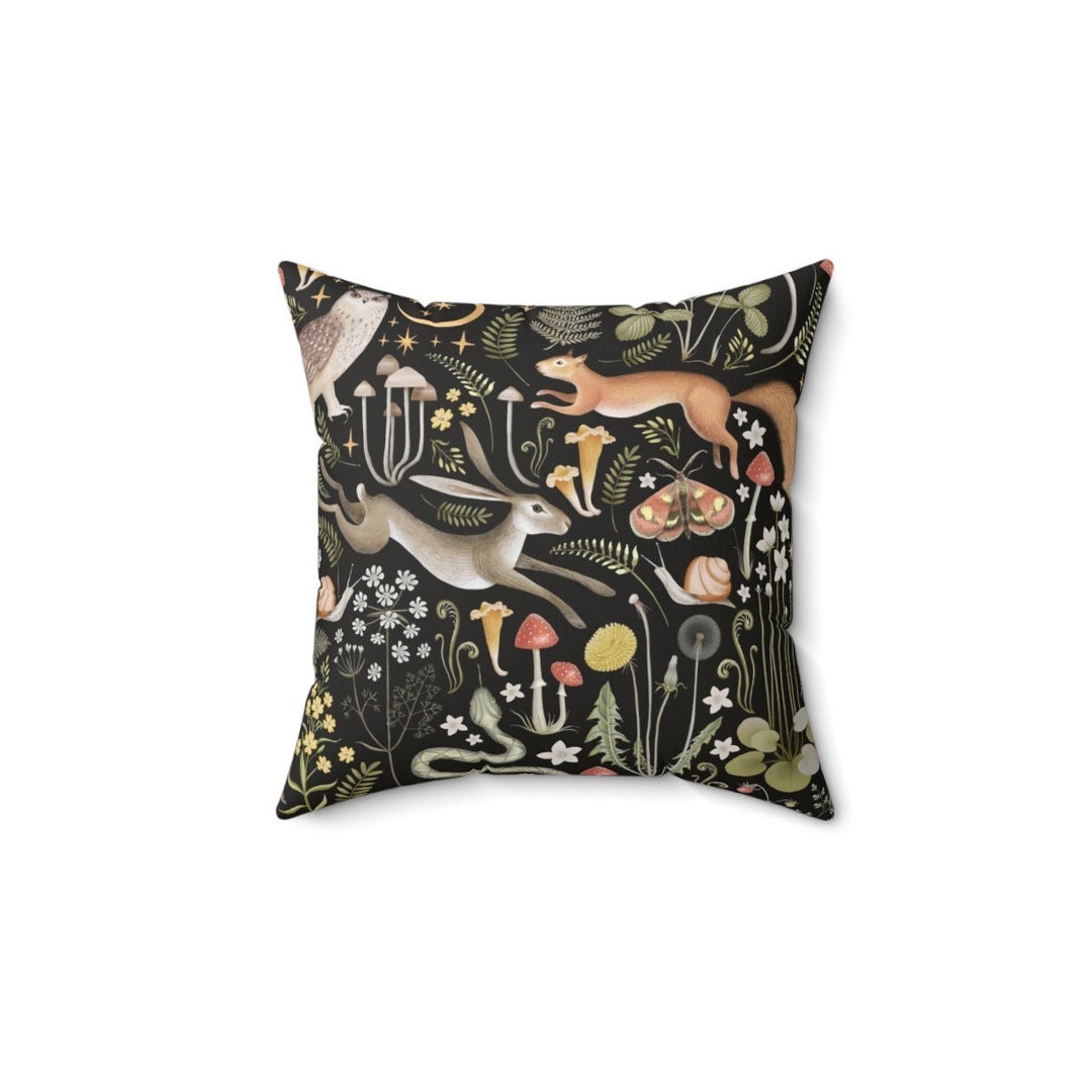 Enchanted Woodland Animals Pillow Cover Soft Faux Suede Fabric Magical ...