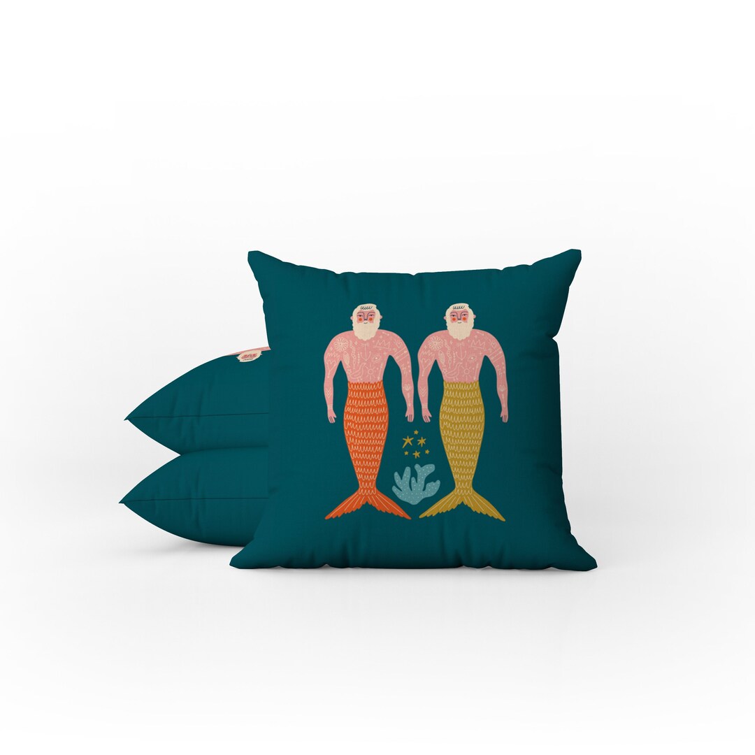 Outdoor Pillows | Weatherproof Garden Cushions | Ocean Mermen | Aquatic ...