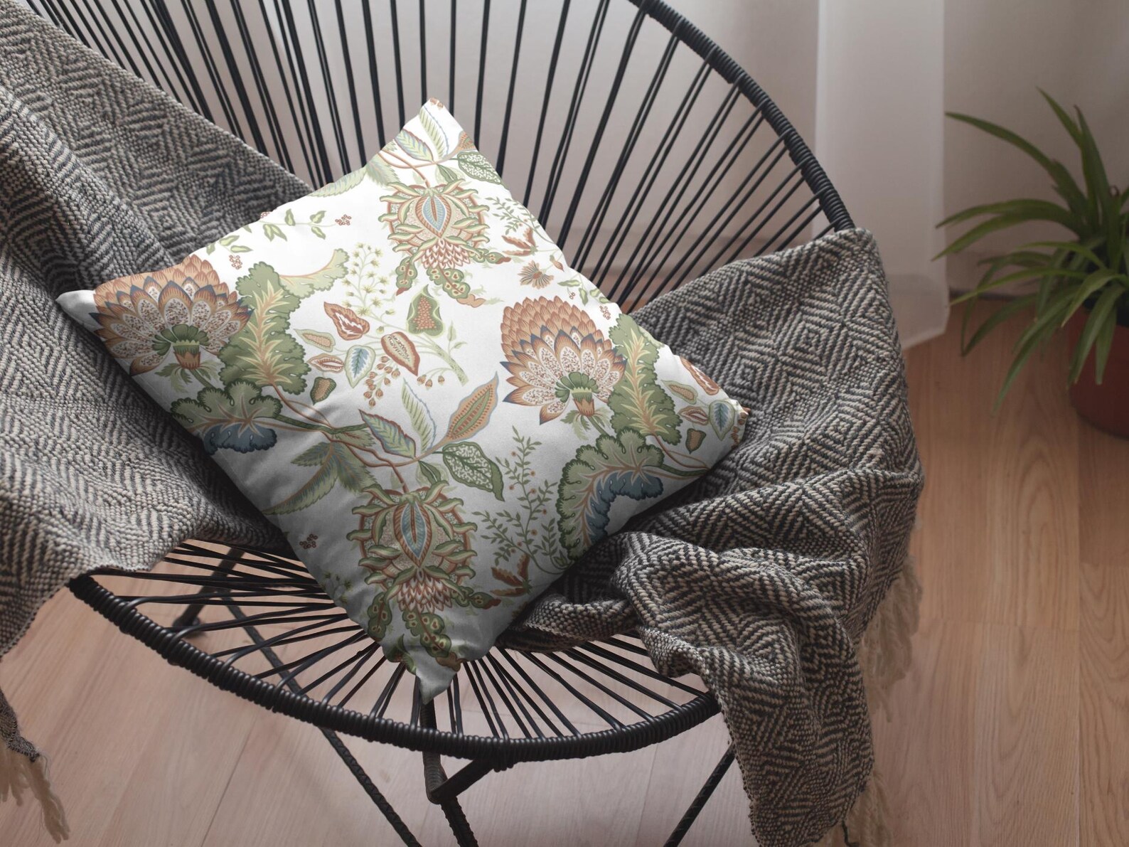 Chintz Pillow Cover | Pure Cotton Twill Print Fabric | Vintage Indian ...