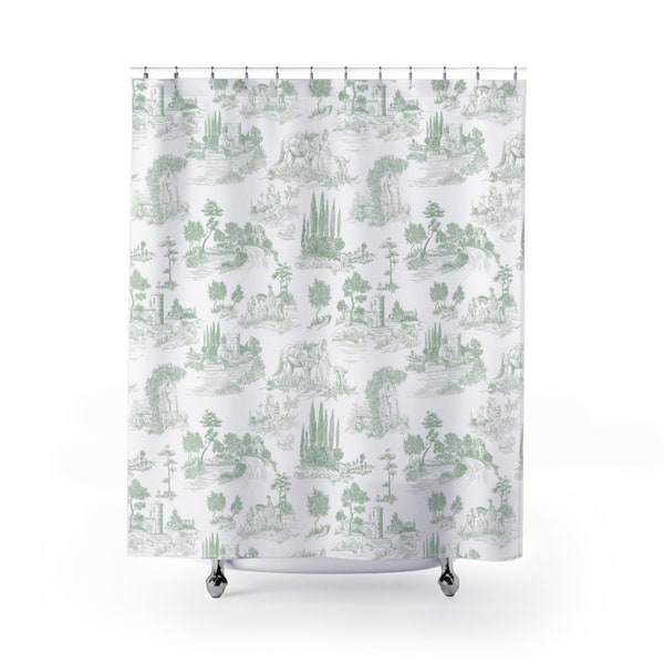 Green Toile Fabric - Etsy