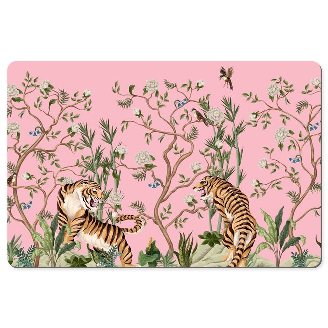 Chinese Tigers Extra Large Desk Mat | Keyboard Mat Chinoiserie Design ...