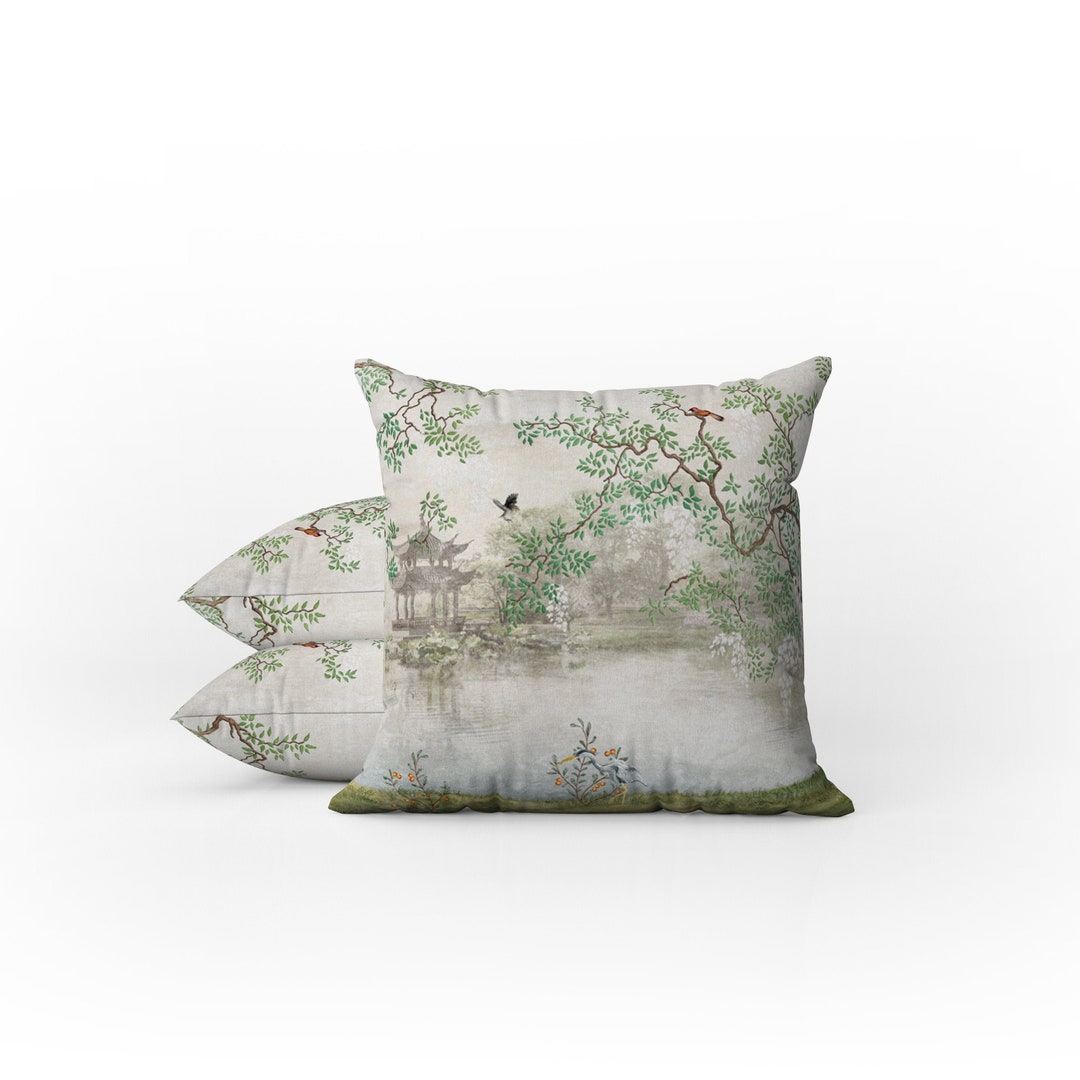 Outdoor Pillows | Weatherproof Garden Cushions | Chinoiserie Zen Garden ...