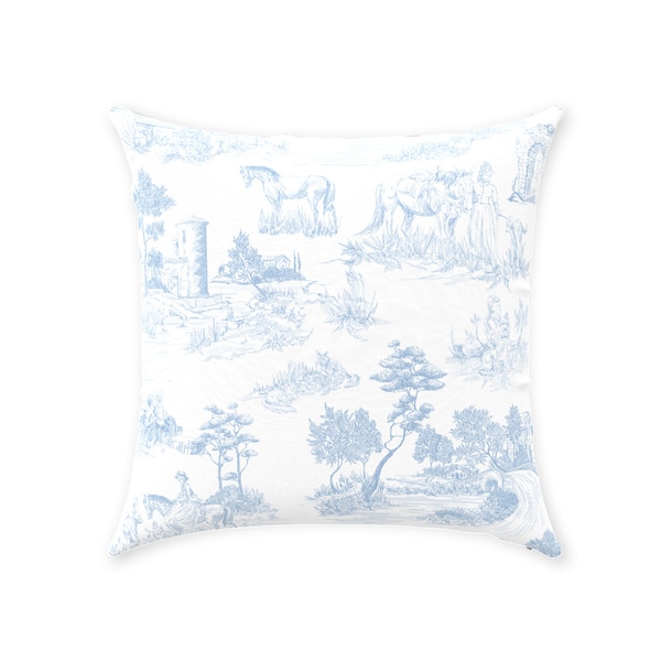 Light Blue Toile Fabric - Etsy