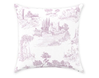 Lilac Toile Lumbar Pillow - Etsy