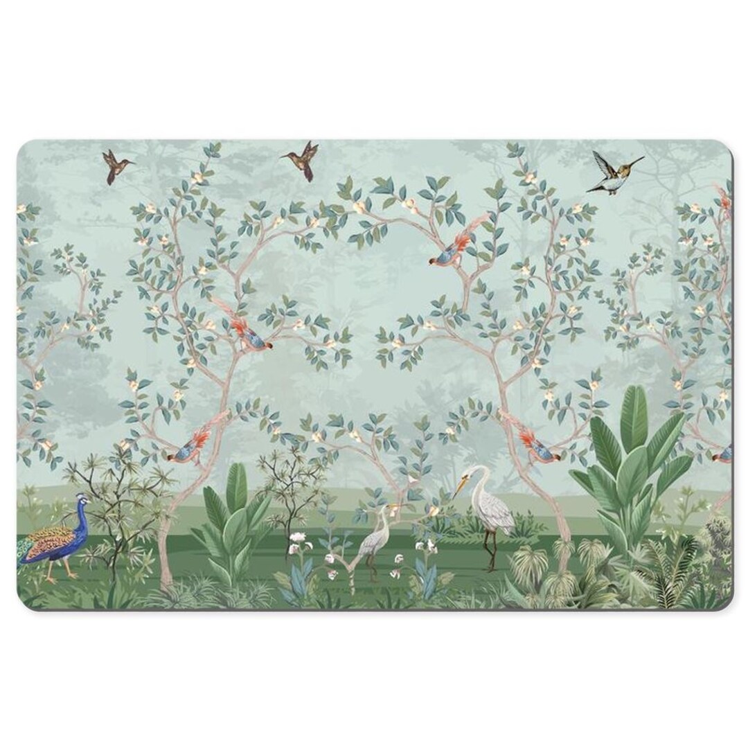 Chinoiserie Extra Large Desk Mat | Keyboard Mat Bird Asian Garden ...