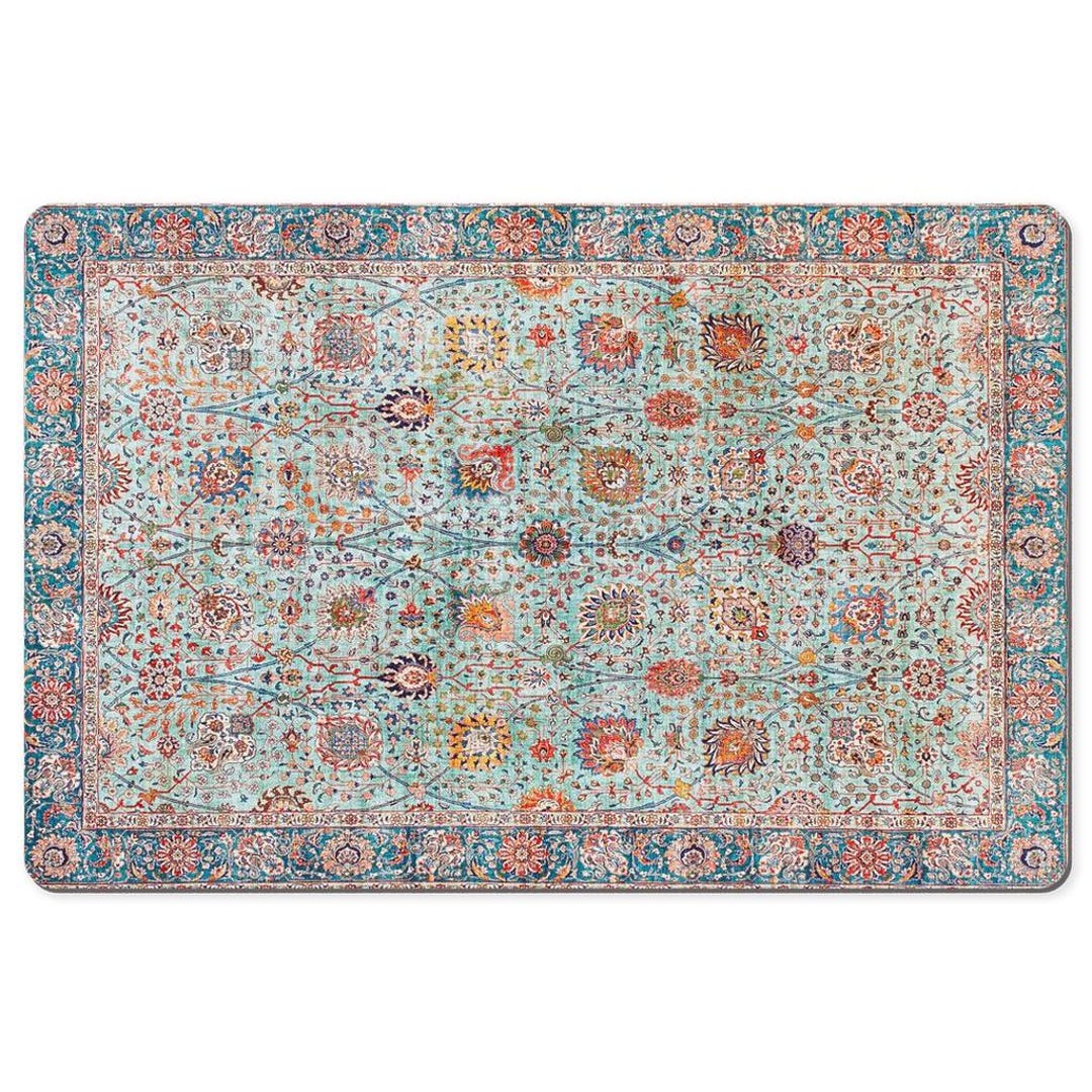 Zahra Turkish Extra Large Desk Mat | Keyboard Mat Vintage Aqua Blue ...