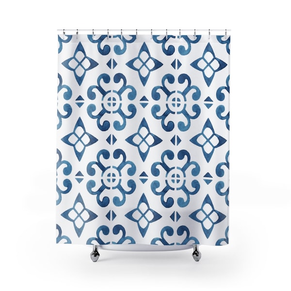 Mediterranean Shower Curtain - Etsy
