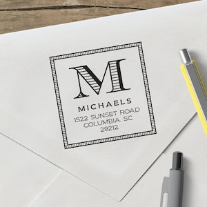 Custom Address Stamp Michaels Design - Three Designing Women ...