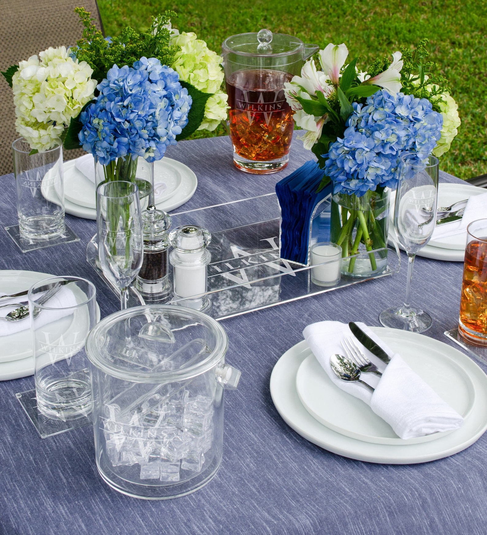 Personalized Engraved Acrylic Ice Bucket - Custom Monogram Double Wall ...