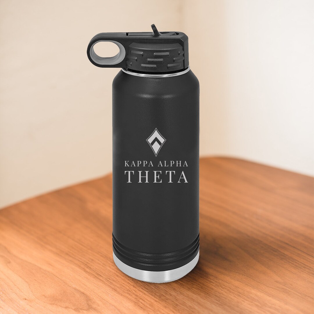 Kappa Alpha Theta Engraved 32 Oz Water Bottle - Sorority Greek Custom ...
