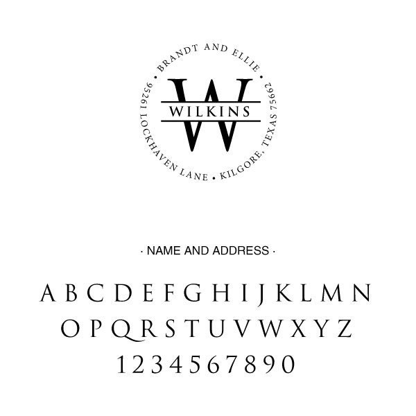 Custom Address Stamp Wilkins Design - Three Designing Women ...