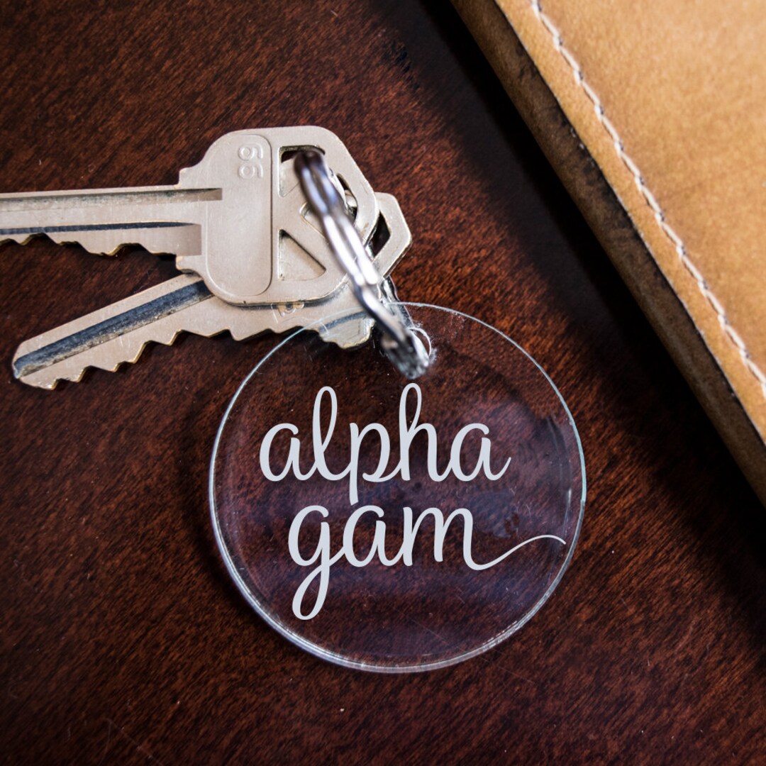 Alpha Gamma Delta Engraved Acrylic Key Fob - Sorority Greek Custom Gift ...