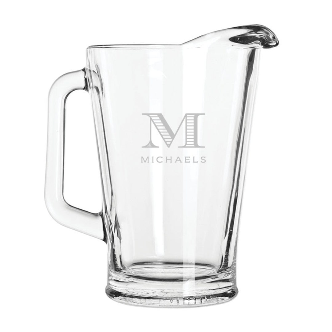 Personalized Engraved Glass Beer Pitcher- Custom Monogram, Perfect Gift ...