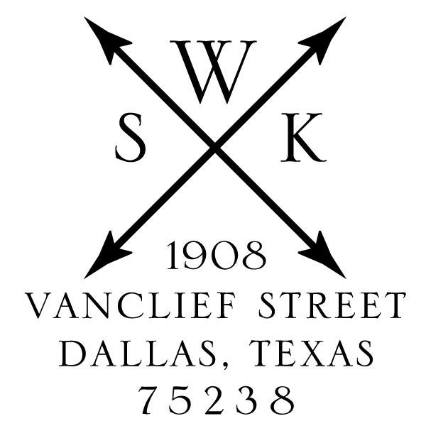 Custom Address Stamp Arrows Design Three Designing Women - Etsy