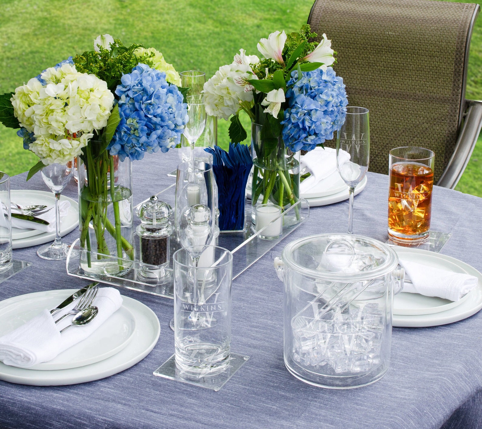 Personalized Engraved Acrylic Ice Bucket - Custom Monogram Double Wall ...