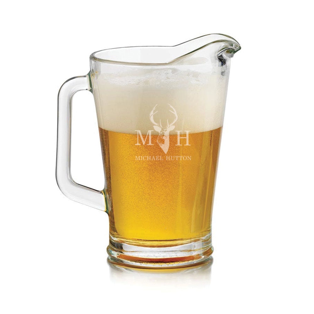 Personalized Engraved Glass Beer Pitcher Custom Monogram - Etsy