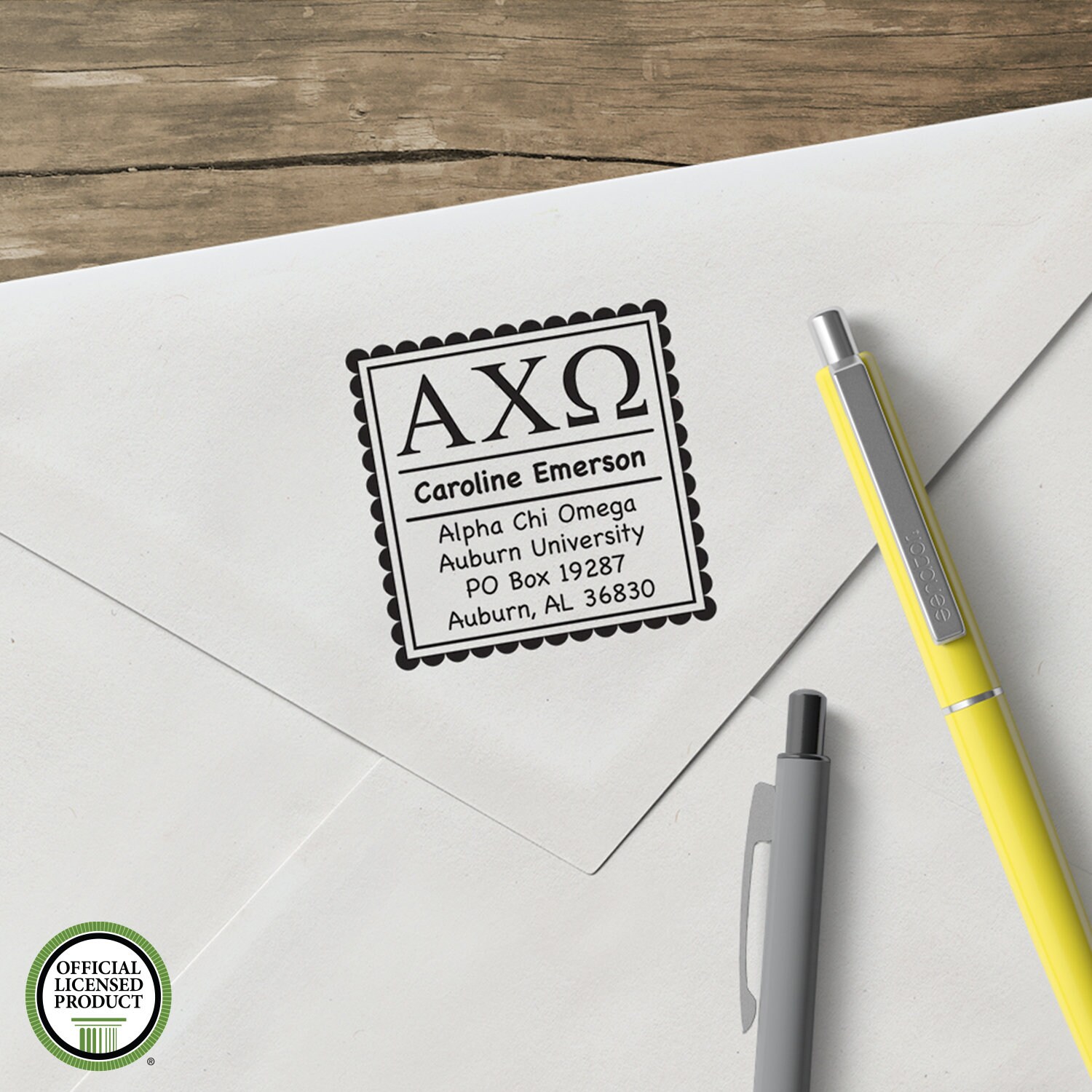 Choose From 16 Sororities- Greek Address Custom Stamp (CS8001) - Three ...