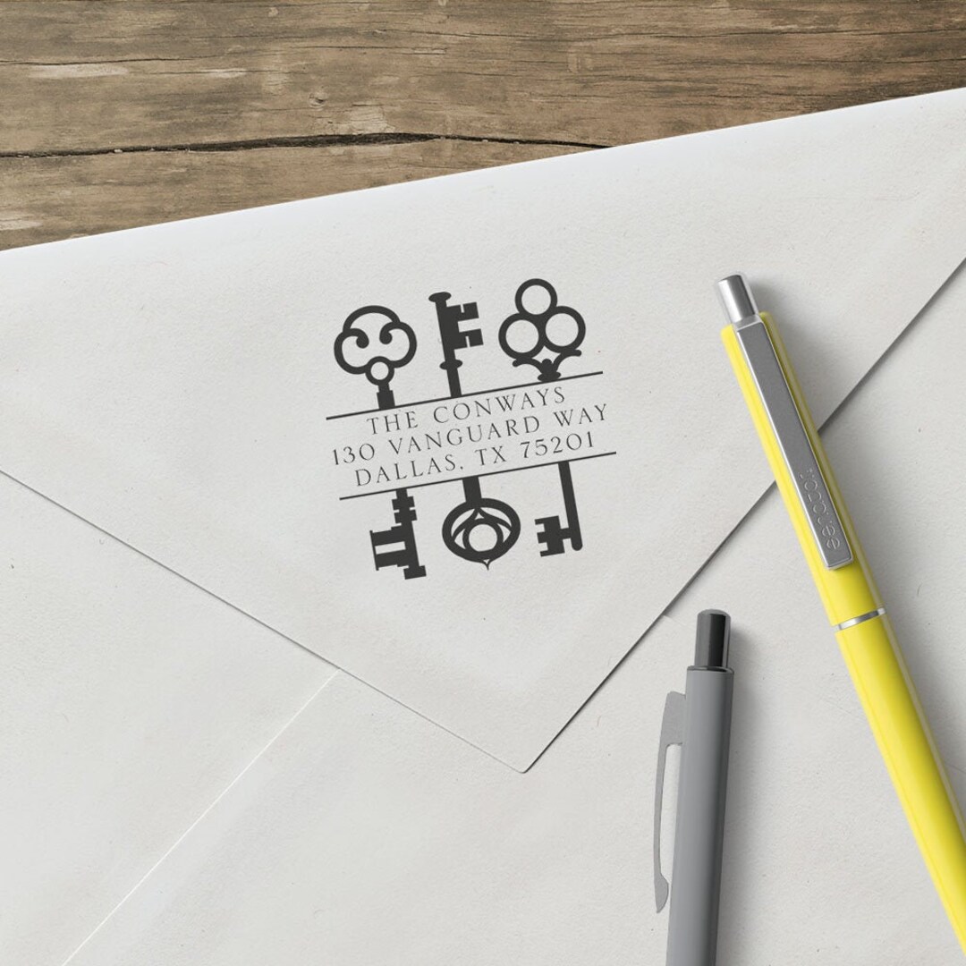 Custom Address Stamp Keys Design - Three Designing Women Personalized ...