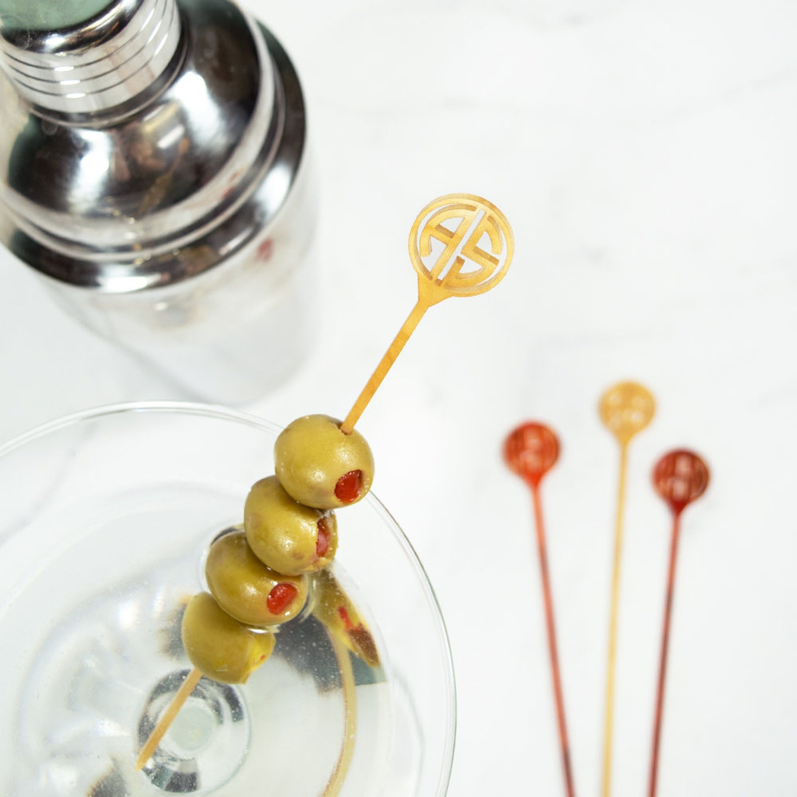 Personalized Gatsby Collection Monogram Acrylic Cocktail Skewer ...