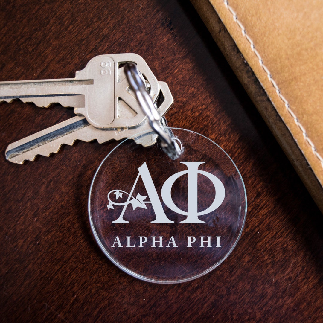 Alpha Phi Engraved Acrylic Key Fob - Sorority Greek Custom Gift for ...