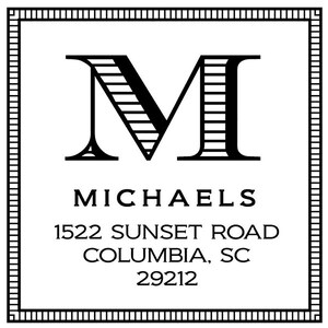 Custom Address Stamp Michaels Design - Three Designing Women ...