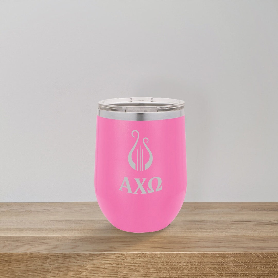 Alpha Chi Omega Engraved 12 Oz Wine Tumbler - Sorority Greek Custom ...