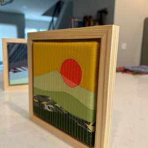 Sunset Textile Art, Quilted Landscape Design, Cabin Decor, Mountain ...
