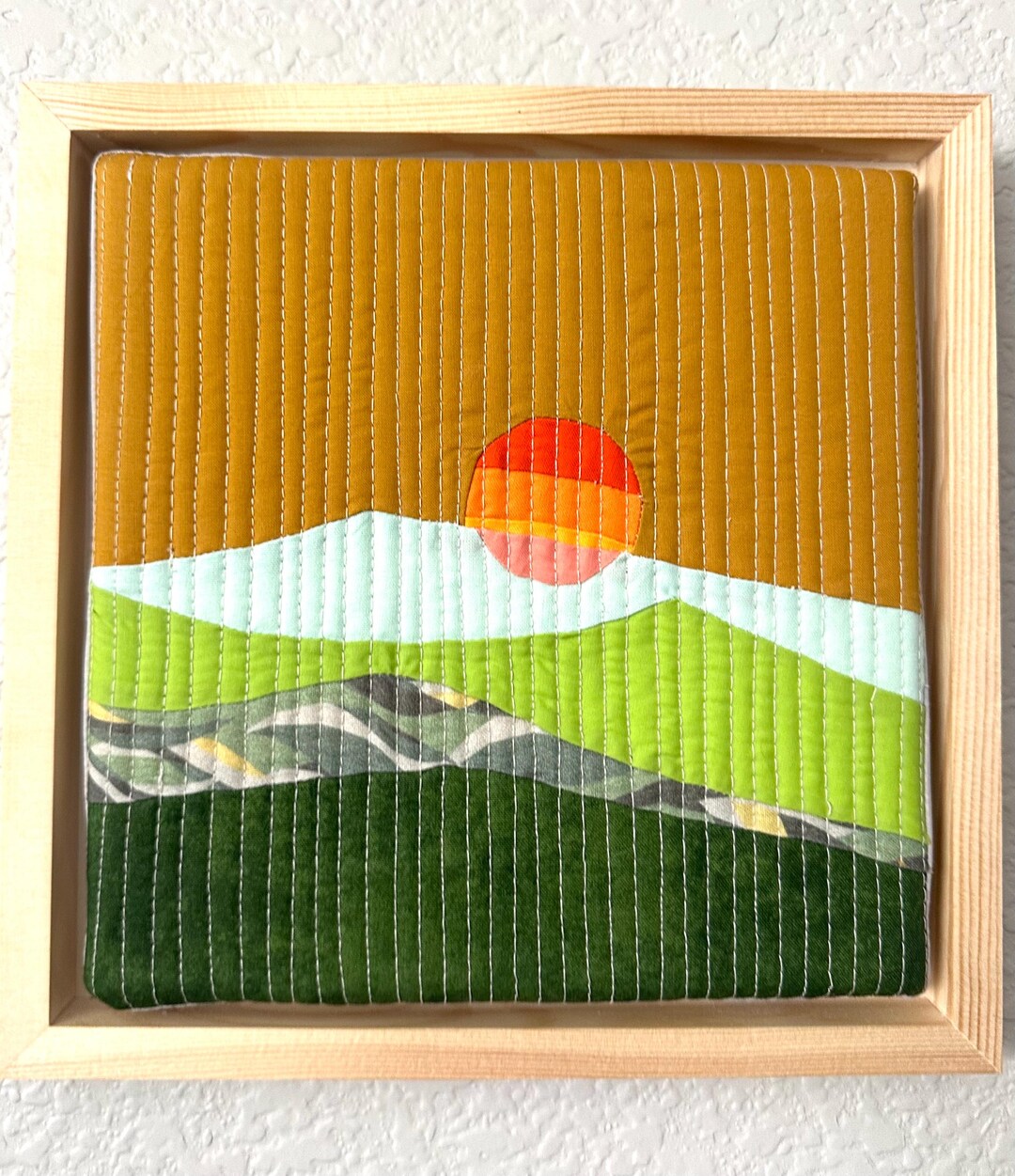 Sunset Quilted Textile Art, Landscape Fabric Wall Hanging - Etsy