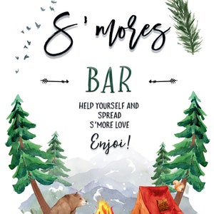 Camping Birthday Invitation, Lumberjack Camp Out, S'mores (digital ...
