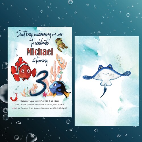 Printable the 'nemo' Birthday Invitation Finding - Etsy