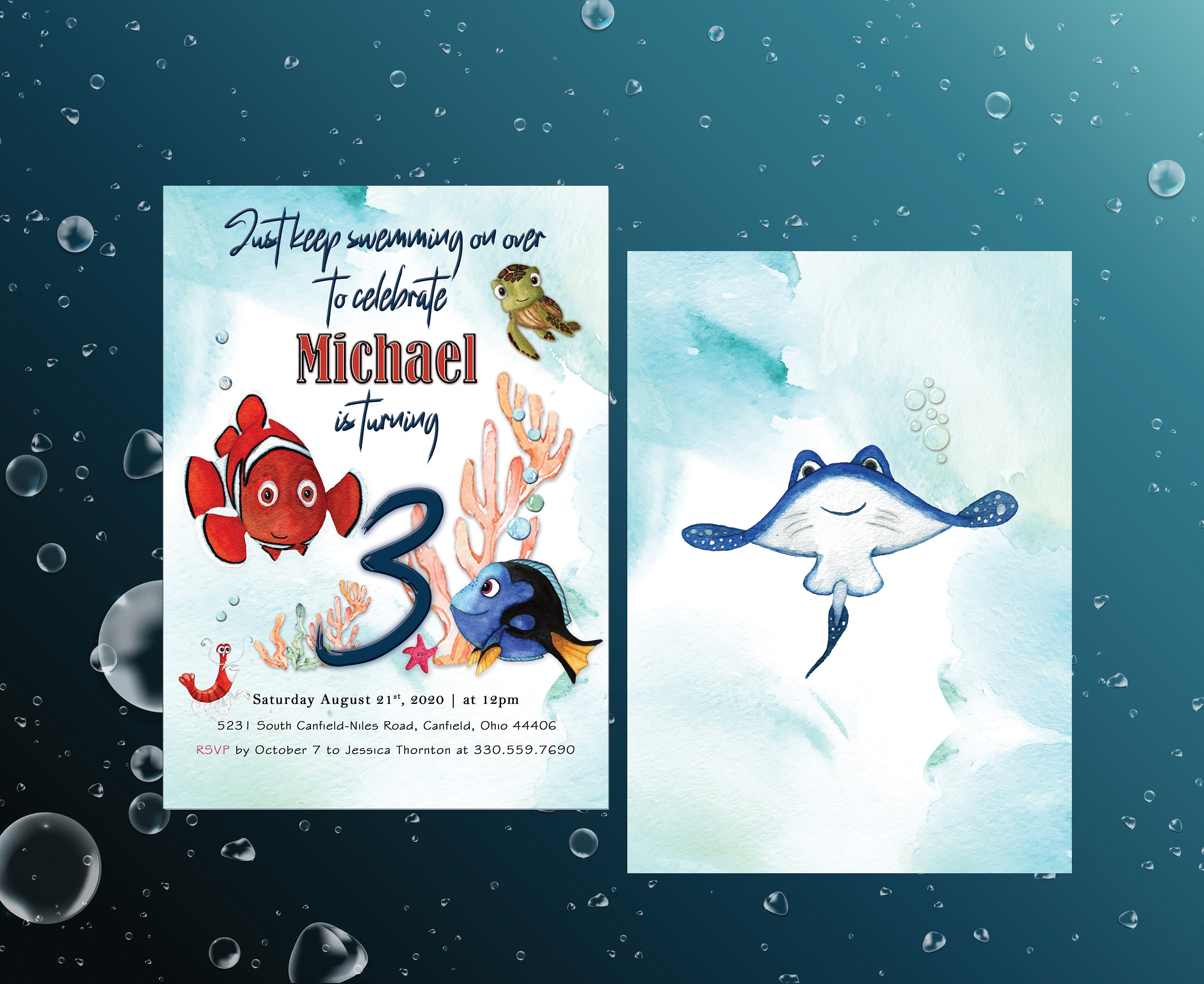 Birthday Adventure Finding Nemo Invitations, Printable, Nemo, Boy, Girl ...