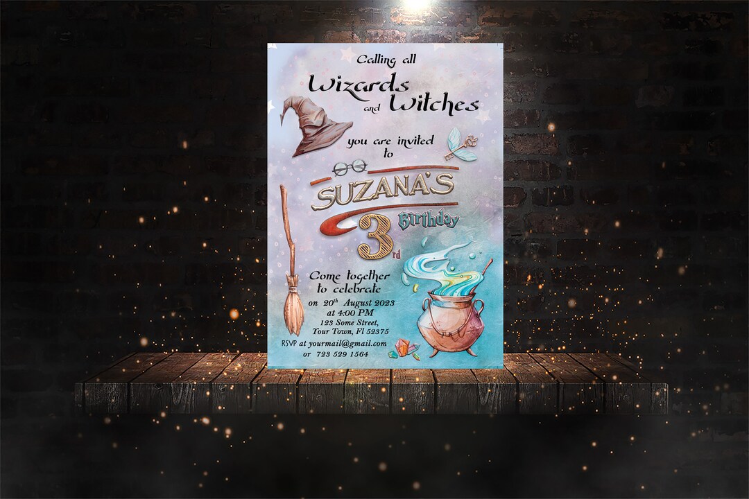 Magic School Invitation, Magic School Birthday, Magic Birthday ...