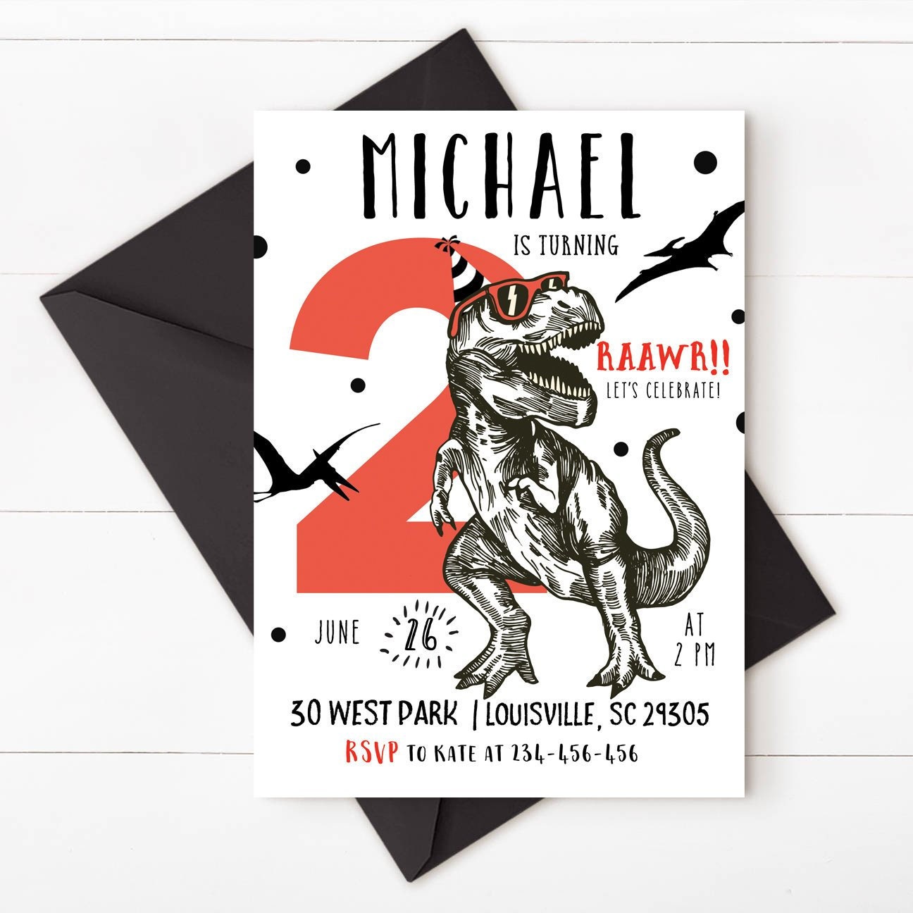 Dinosaur Birthday Invitation | Dinosaurs Invitation| Reptile Birthday ...