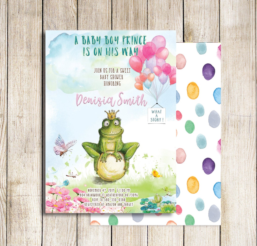 Frog Baby Shower Invitation , Editable/printable Digital File - Etsy