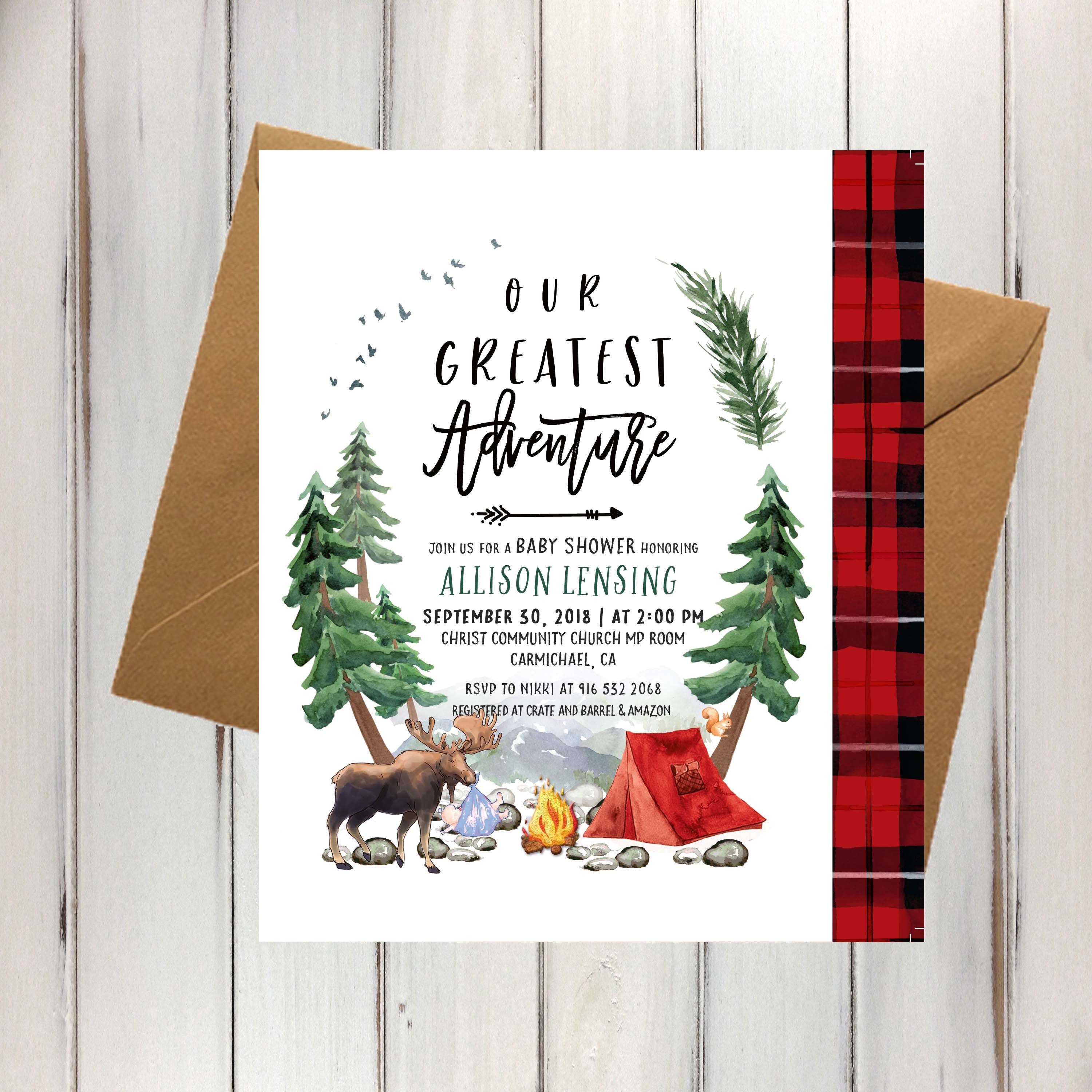 Adventure Couples Shower Invitation, Adventure Awaits, Baby Shower ...