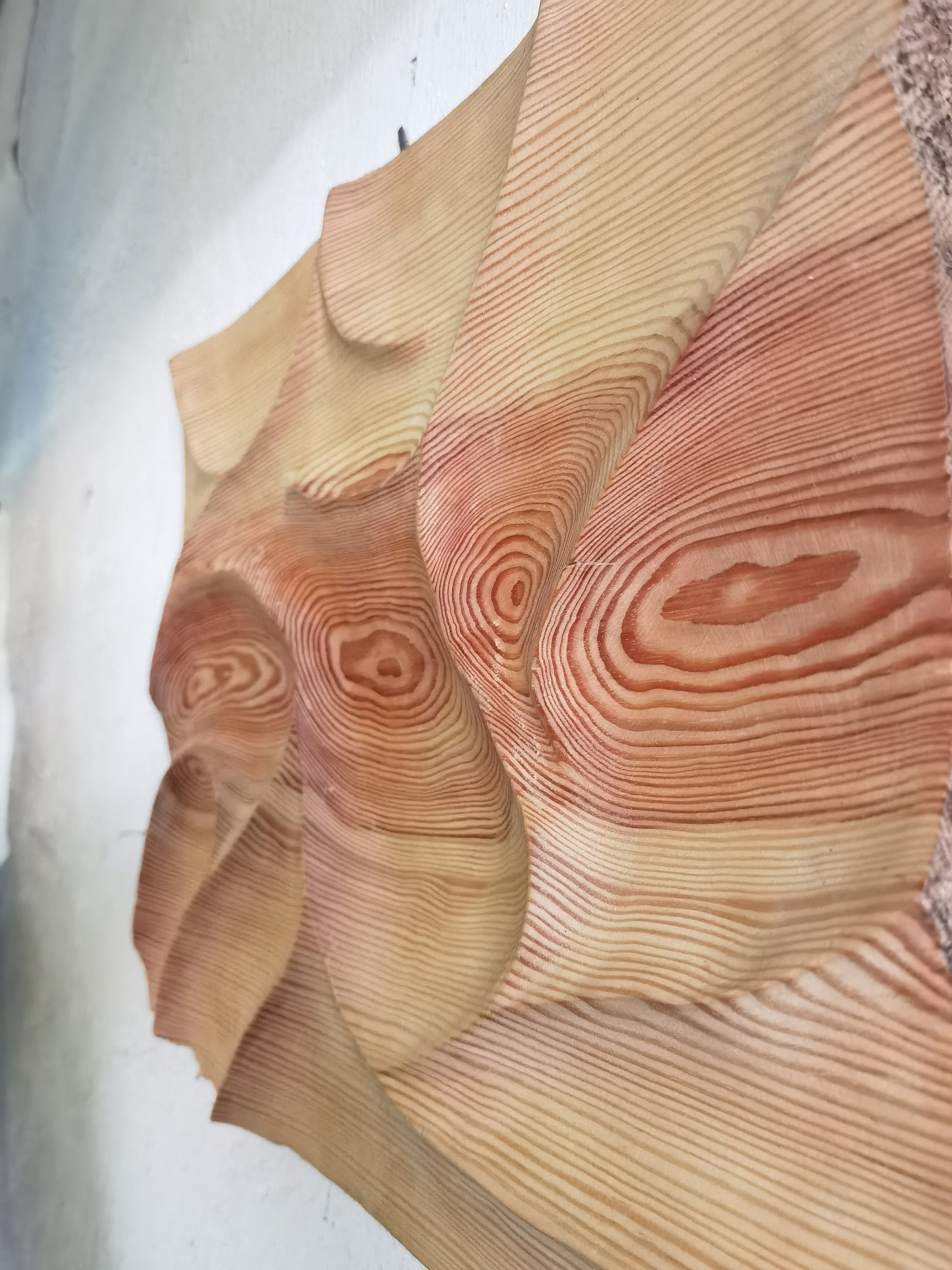 Modern WAVY WOODEN PINE Wave Art Deco Wallhanging Geometric Home Relief ...