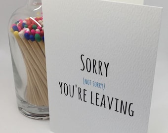 Funny leaving card | Etsy