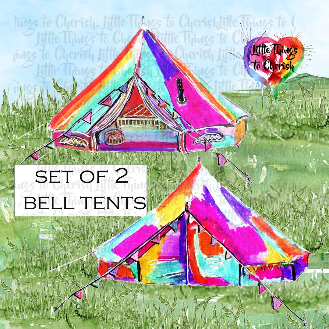 Buy Glamping Clipart Bell Tent Clip Art Camping Png Hand Painted ...