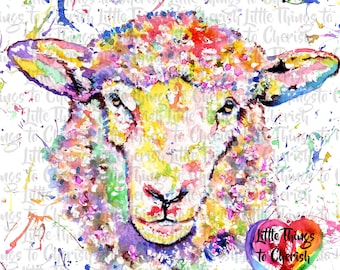 Rainbow Sheep Clipart - Etsy