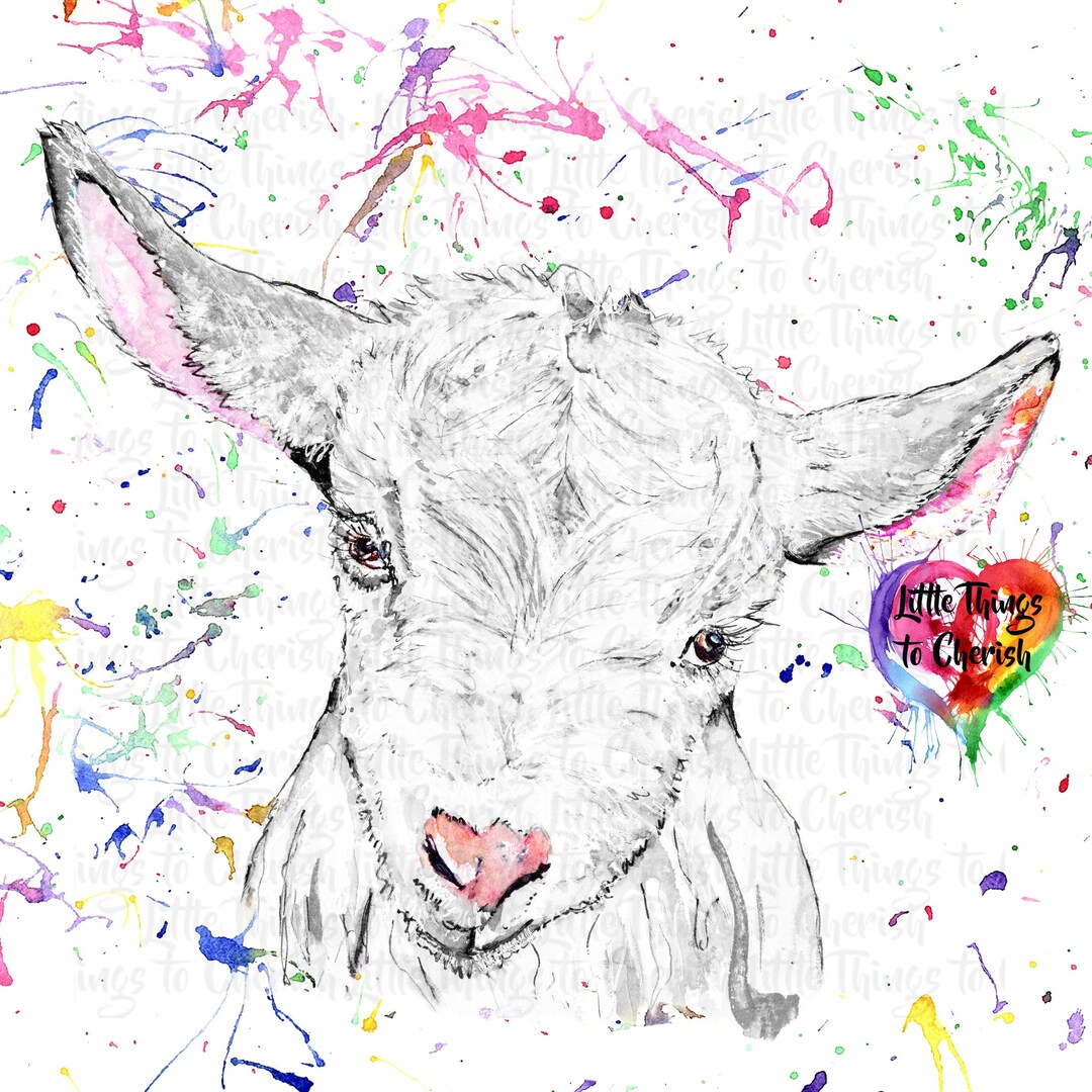 Kid Goat Clipart Goat Graphics Hint of Colour Goat Art - Etsy