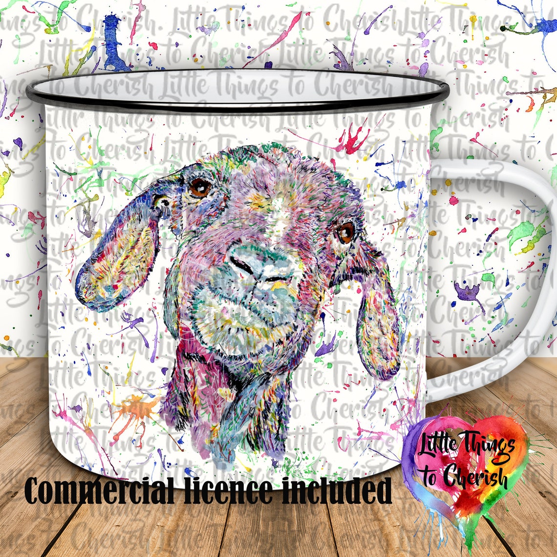 Goat Clipart Goat Graphics Rainbow Goat Clip Art Goat | Etsy