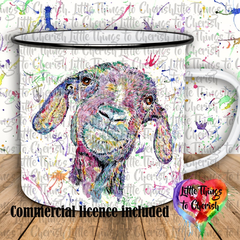 Goat Clipart Goat Graphics Rainbow Goat Clip Art Goat | Etsy