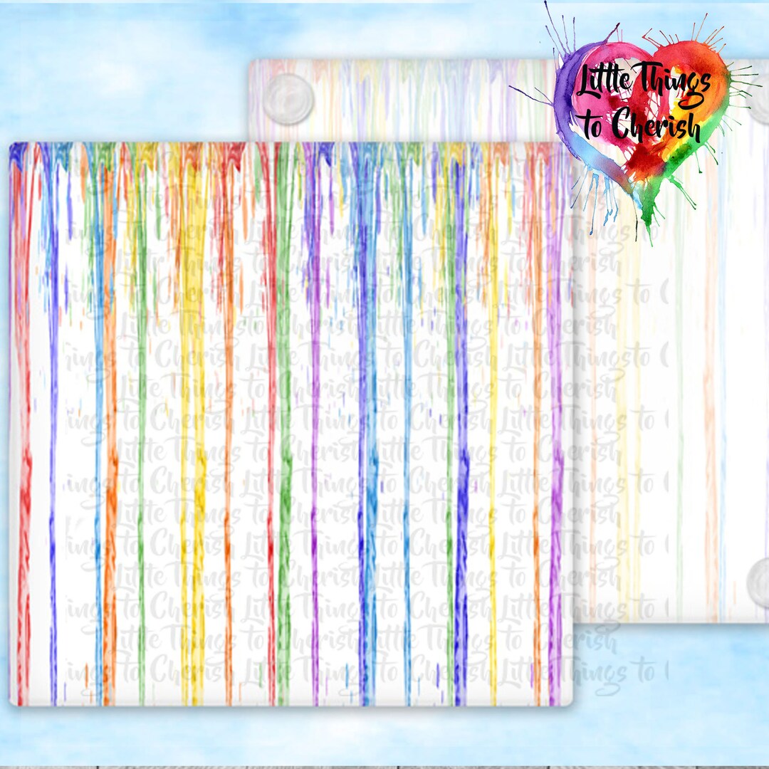 Rainbow Drip Coaster Sublimation Hand Painted Patterned Sublimation ...