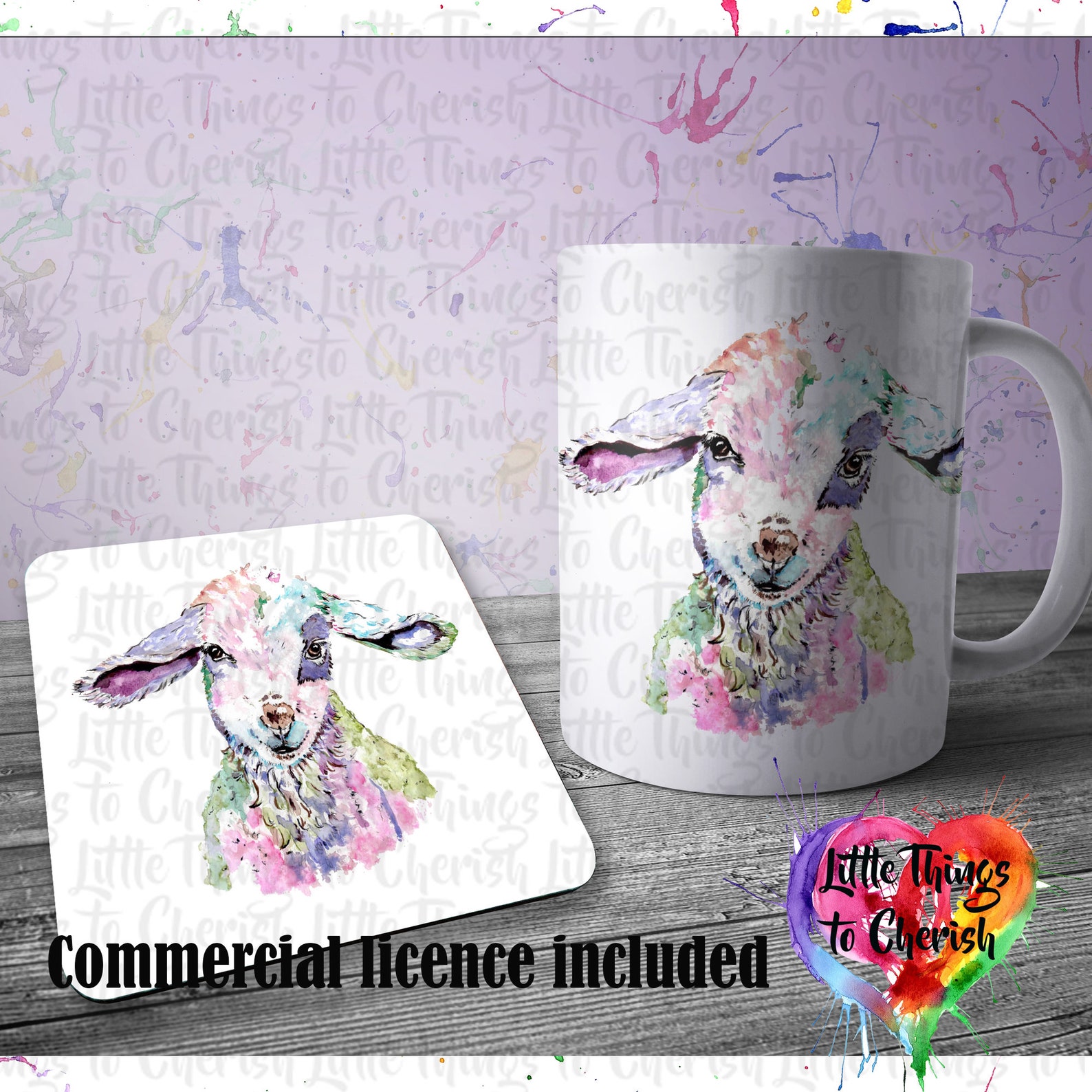 Lamb Clipart Sheep Graphics Rainbow Lamb Clip Art | Etsy