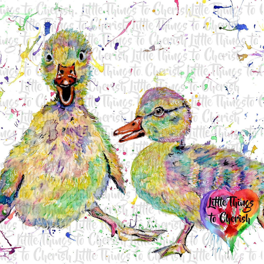 Duckling Clipart Duckling Graphics Rainbow Duckling Farm - Etsy