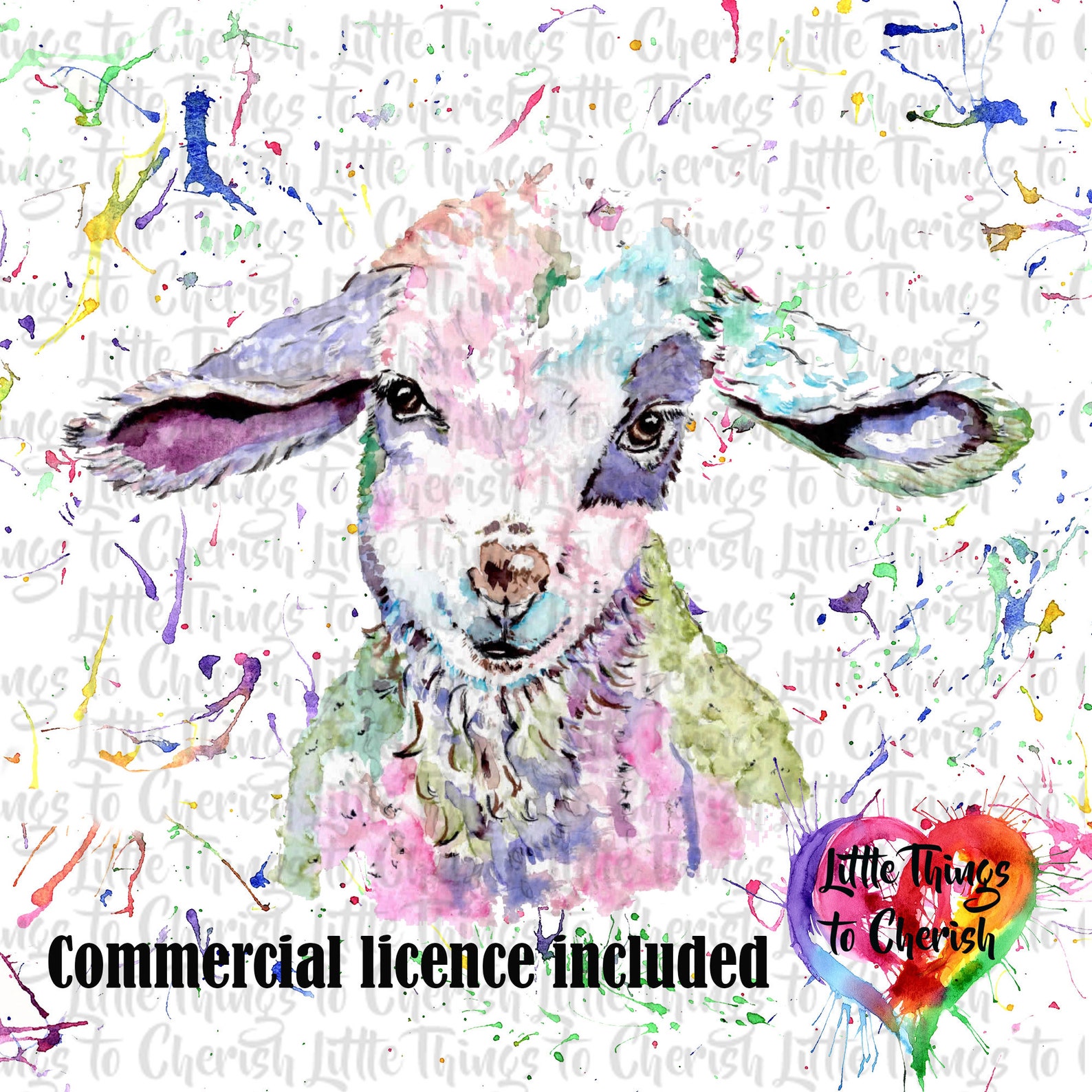 Lamb Clipart Sheep Graphics Rainbow Lamb Clip Art | Etsy