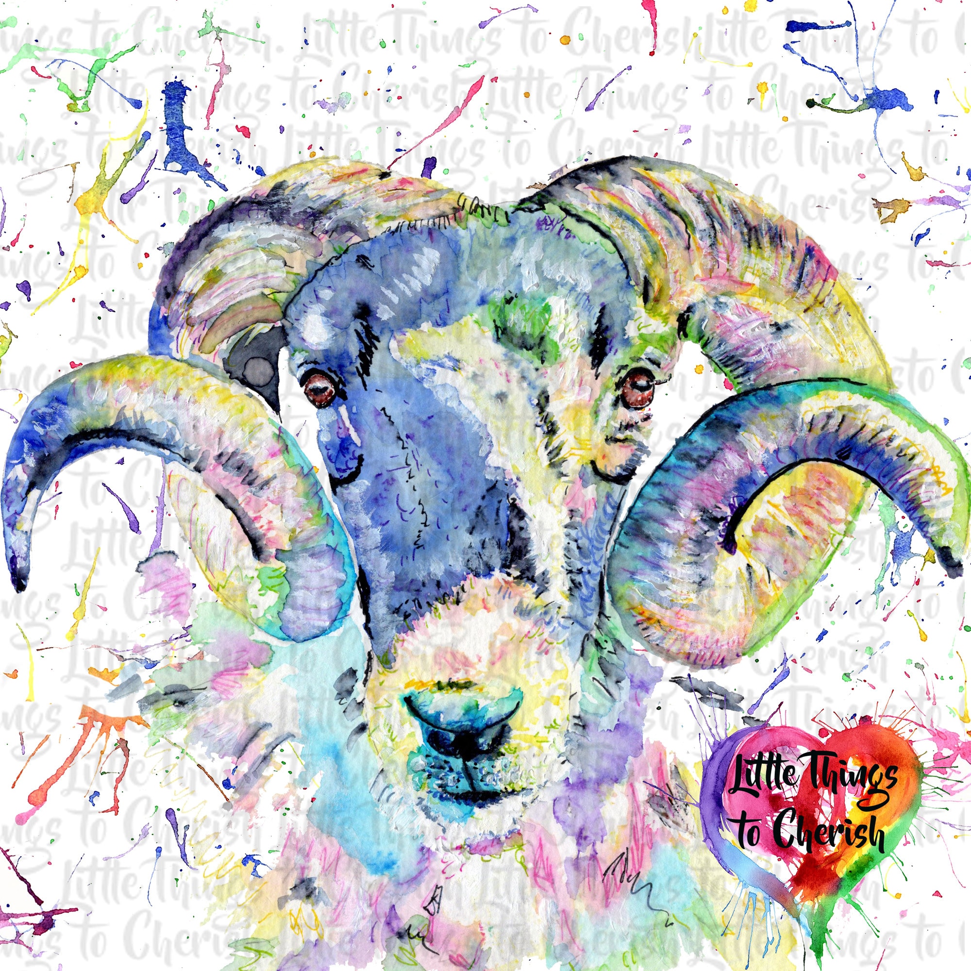 Ram Clipart Goat Graphics Rainbow Goat Ram Clip Art - Etsy UK
