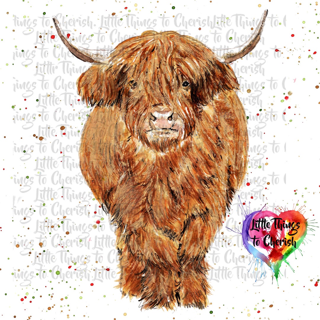 Highland Cow Clipart Scottish Coo Graphics Farm Animals - Etsy