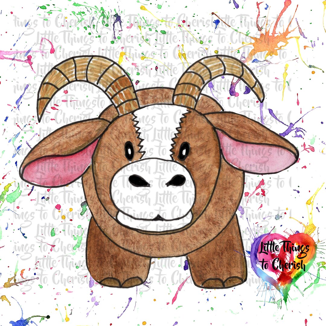 Cutie Farm Goat Clipart Goat Graphics Farm Goat Png Hand Painted ...